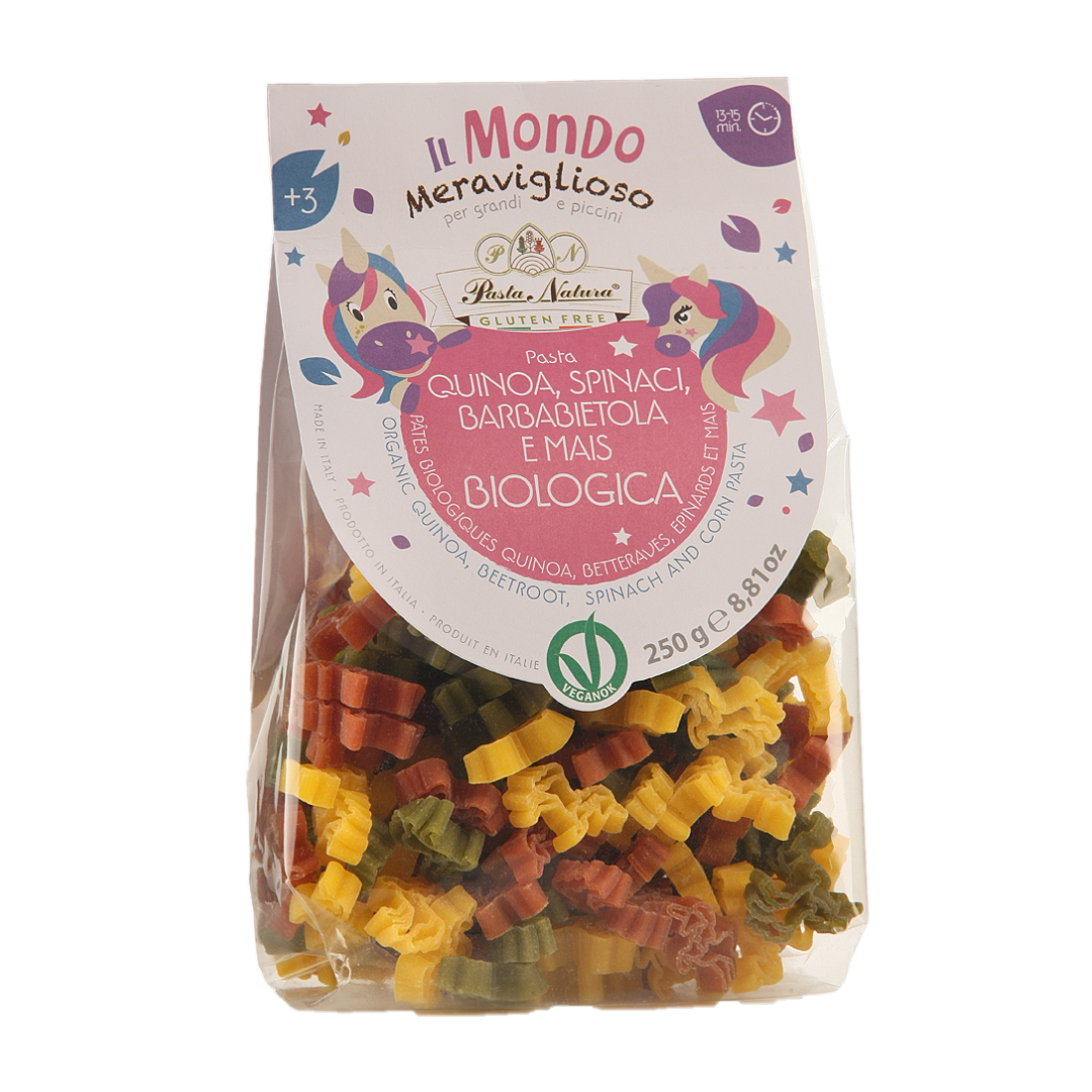 Organic Gluten Free Corn & Vegetables Kids Pasta - Unicorns- Nabat Organic