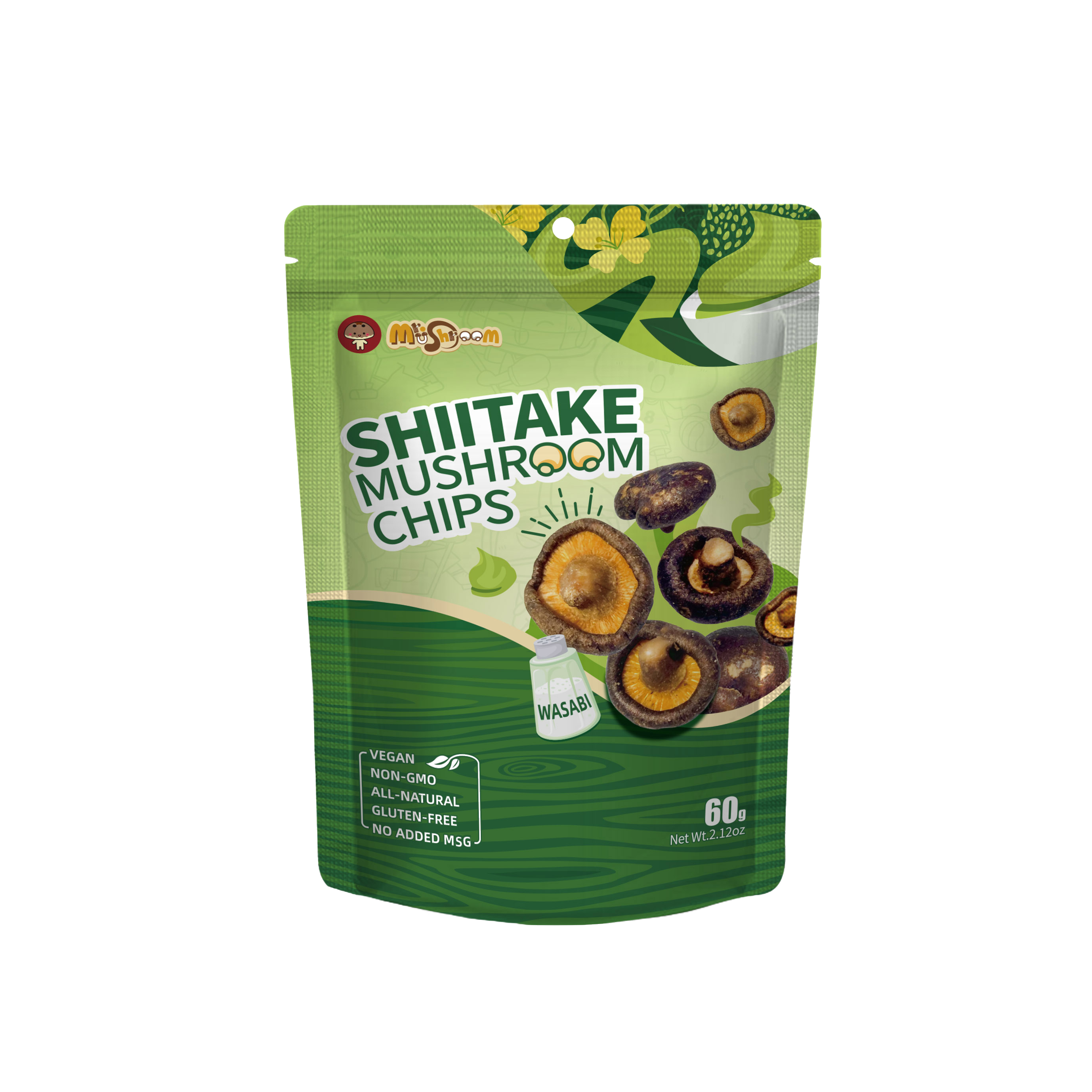 Shiitake Mushroom Chips (Wasabi) - Nabat Organic