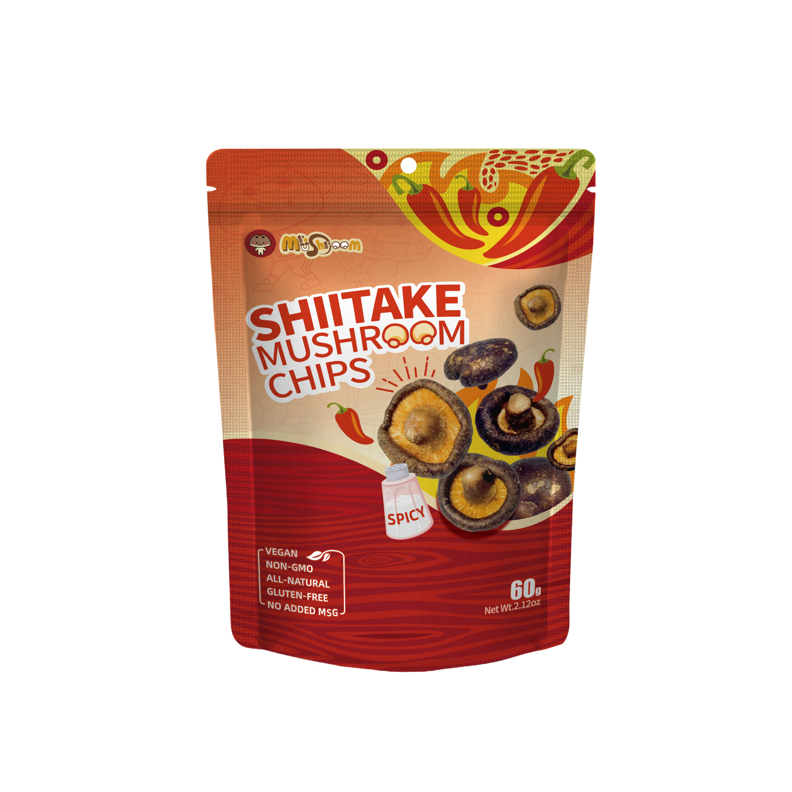 Shiitake Mushroom Chips (Spicy) - Nabat Organic